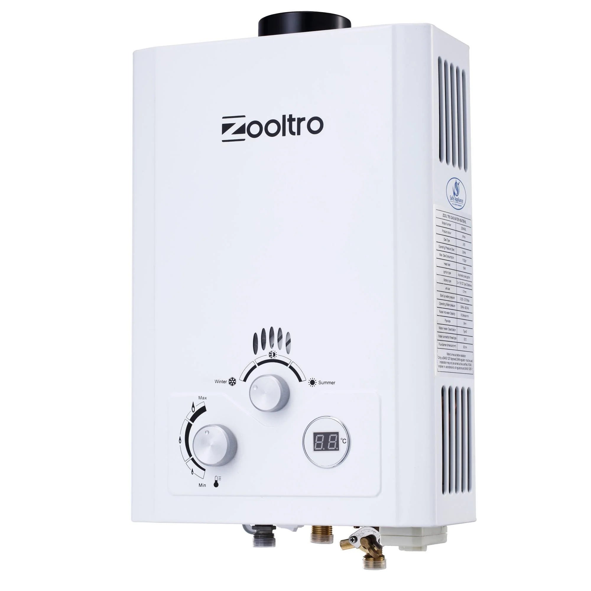 ZS - Zooltro Indoor Outdoor Instant LP Gas Water Heater With LCD Displ ...